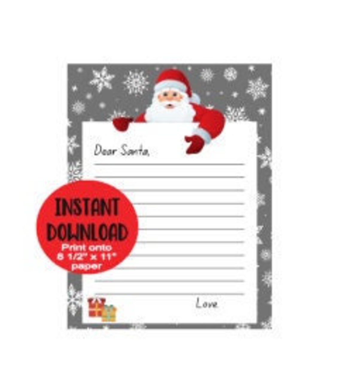 Santa Letter Printable Letter to Santa Instant Printable - Etsy
