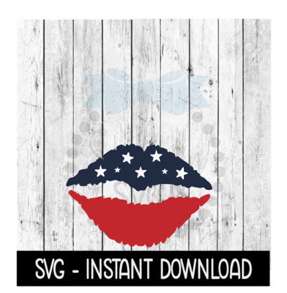 Fourth of July Lips Red White Blue Memorial Day 4th of - Etsy