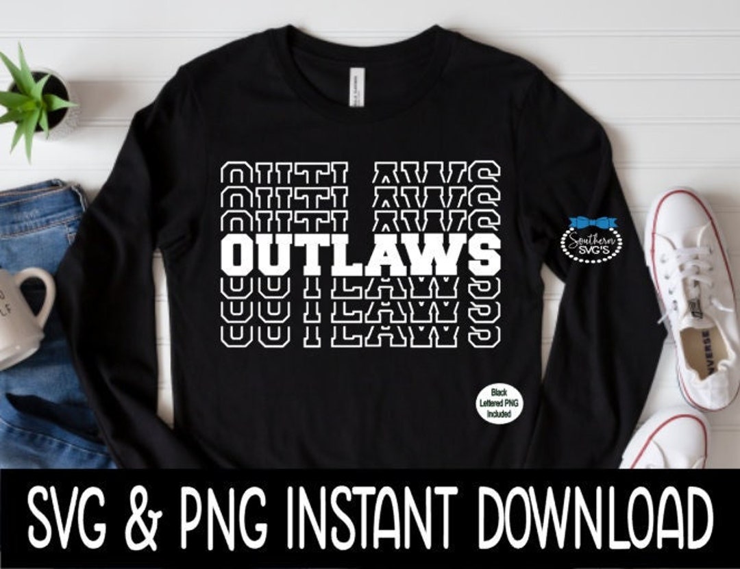 Outlaws SVG, Outlaws PNG, Outlaws Stacked Instant Download, Cricut Cut ...