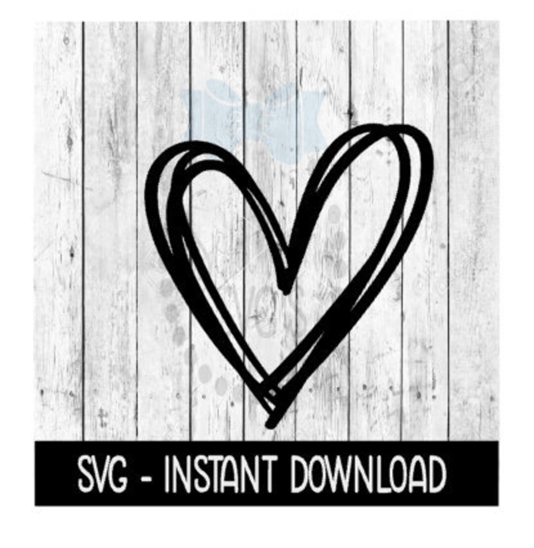 Hand Drawn Heart Hand Lettered Hearts SVG SVG Files Instant - Etsy ...