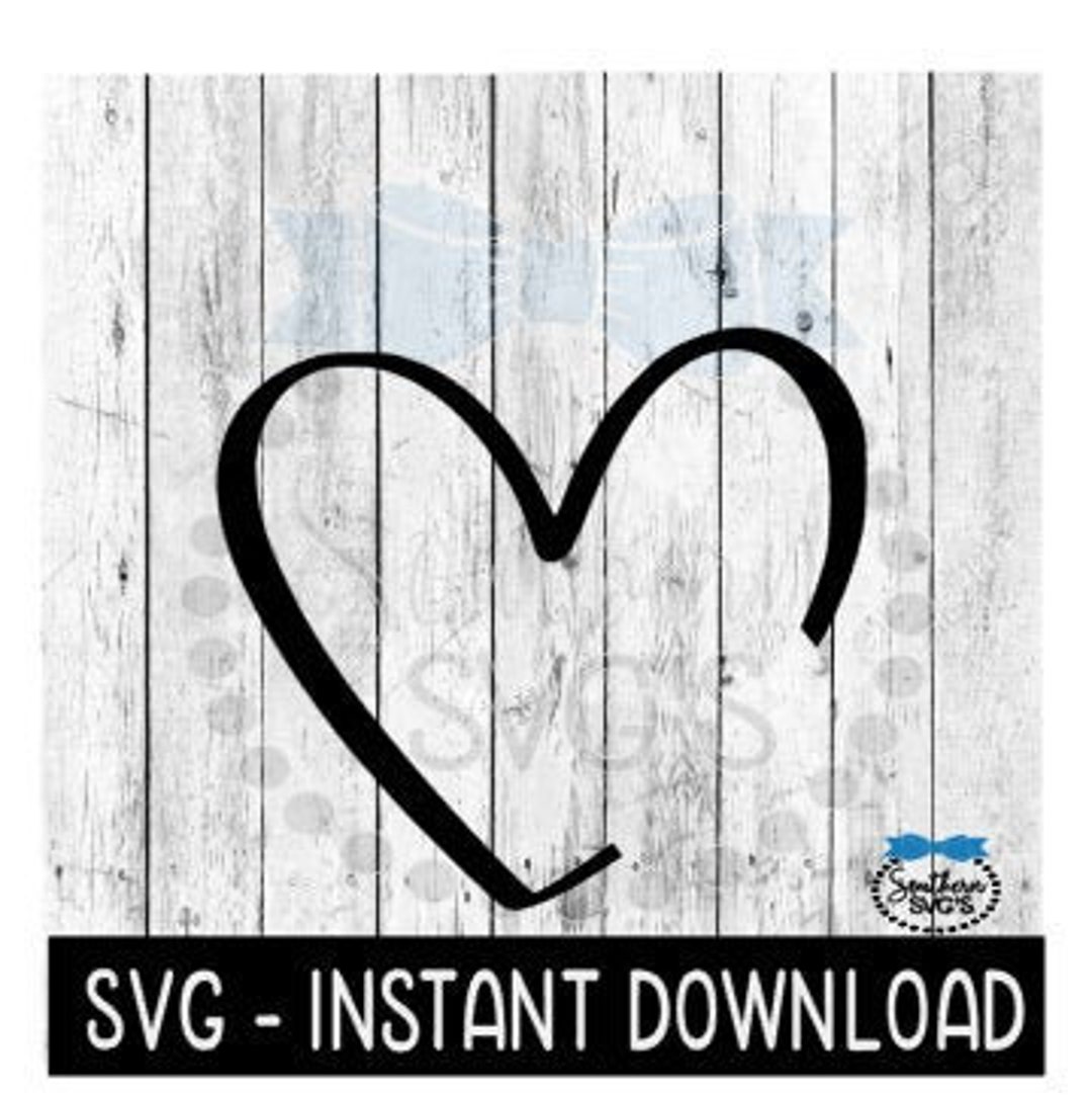 Hand Drawn Open Heart Frame SVG, Farmhouse Sign SVG Files, Instant ...