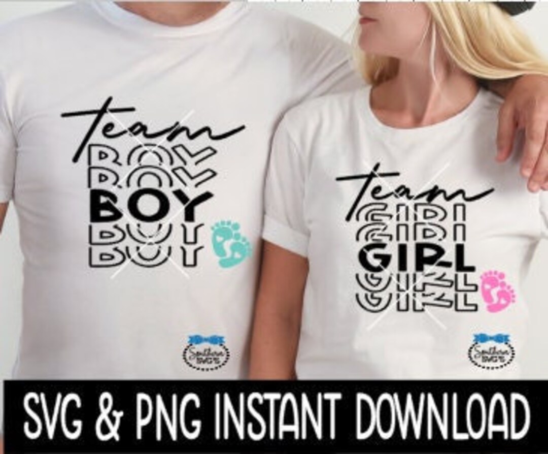 Team Boy, Team Girl Bundle SVG, PNG Expecting, Baby Shower SVG File ...