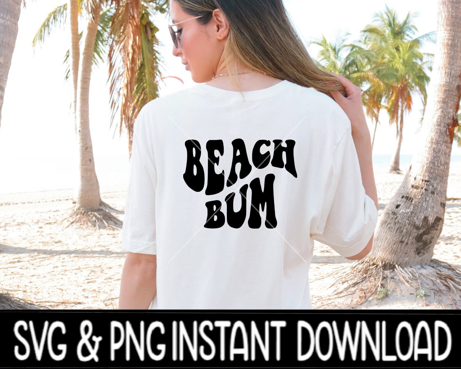Beach Bum SVG Summer SVG Beach Bum Wavy Letters PNG Svg - Etsy