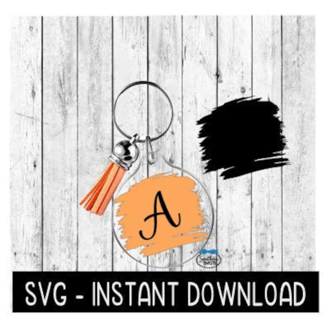 Paint Brush Stroke Keychain SVG Template, Acrylic Keychain SVG File ...