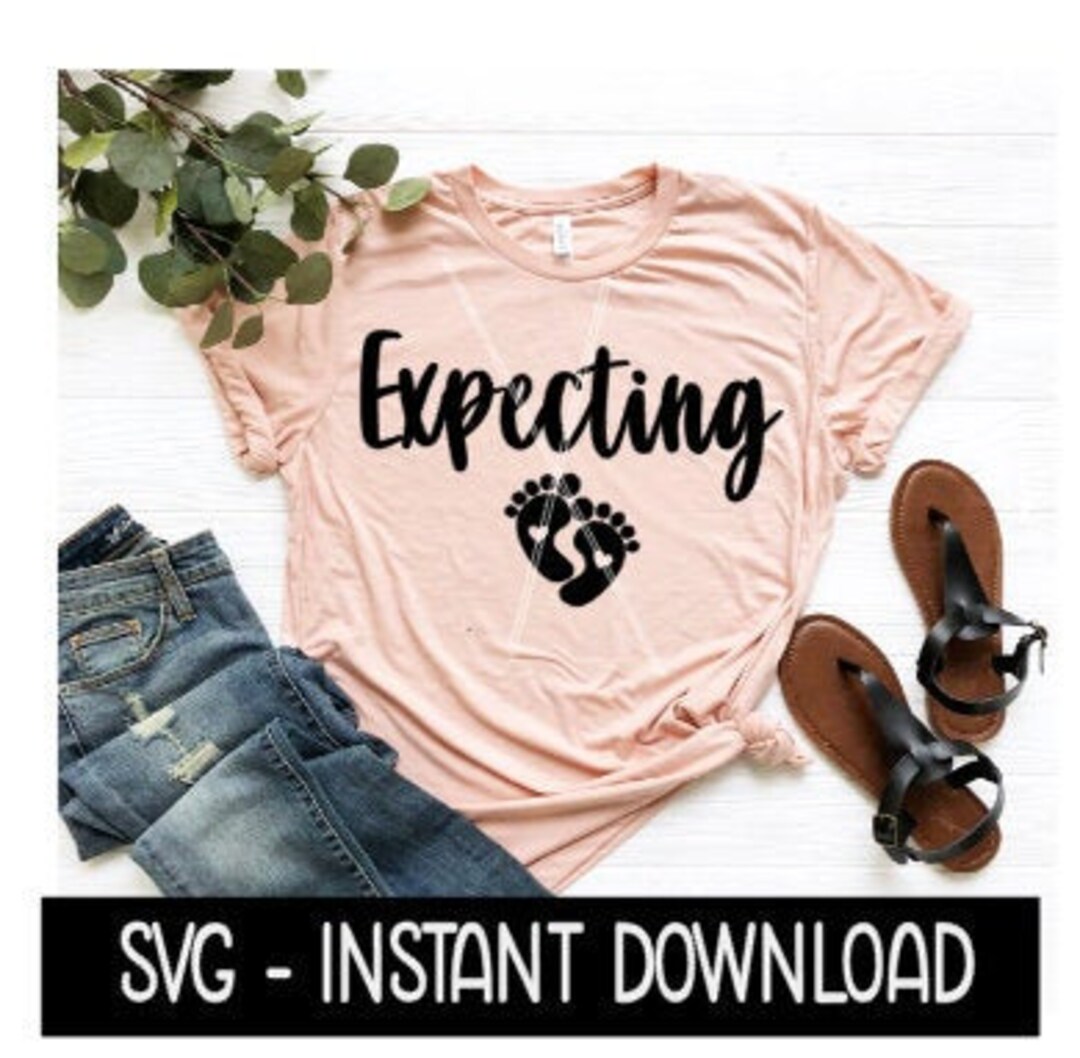Expecting SVG, Maternity SVG, Pregnancy Tee Shirt SVG Files, Instant ...