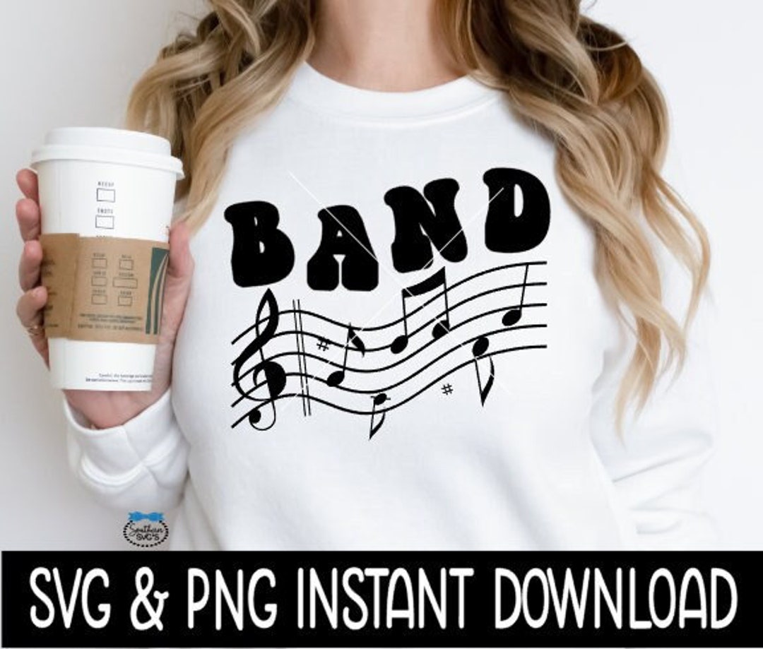 Band SVG, Band PNG, Band Wavy Letters Svg, Band Music Note SVG Instant ...