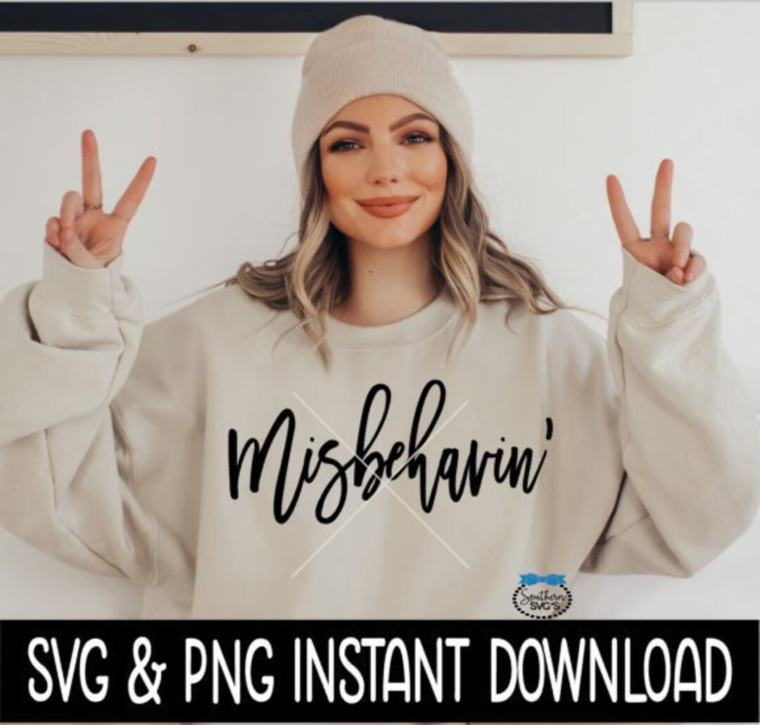 Misbehavin' SVG, Misbehavin' PNG Files, Wine Glass Svg, Tee SVG Instant ...