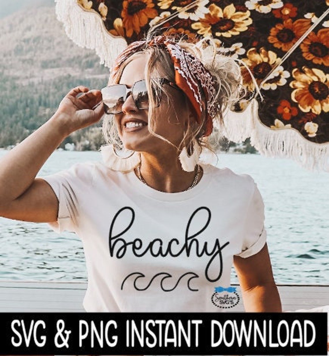 Beachy SVG Summer PNG Beach Tee Svg Vacation Tee Shirt SVG - Etsy