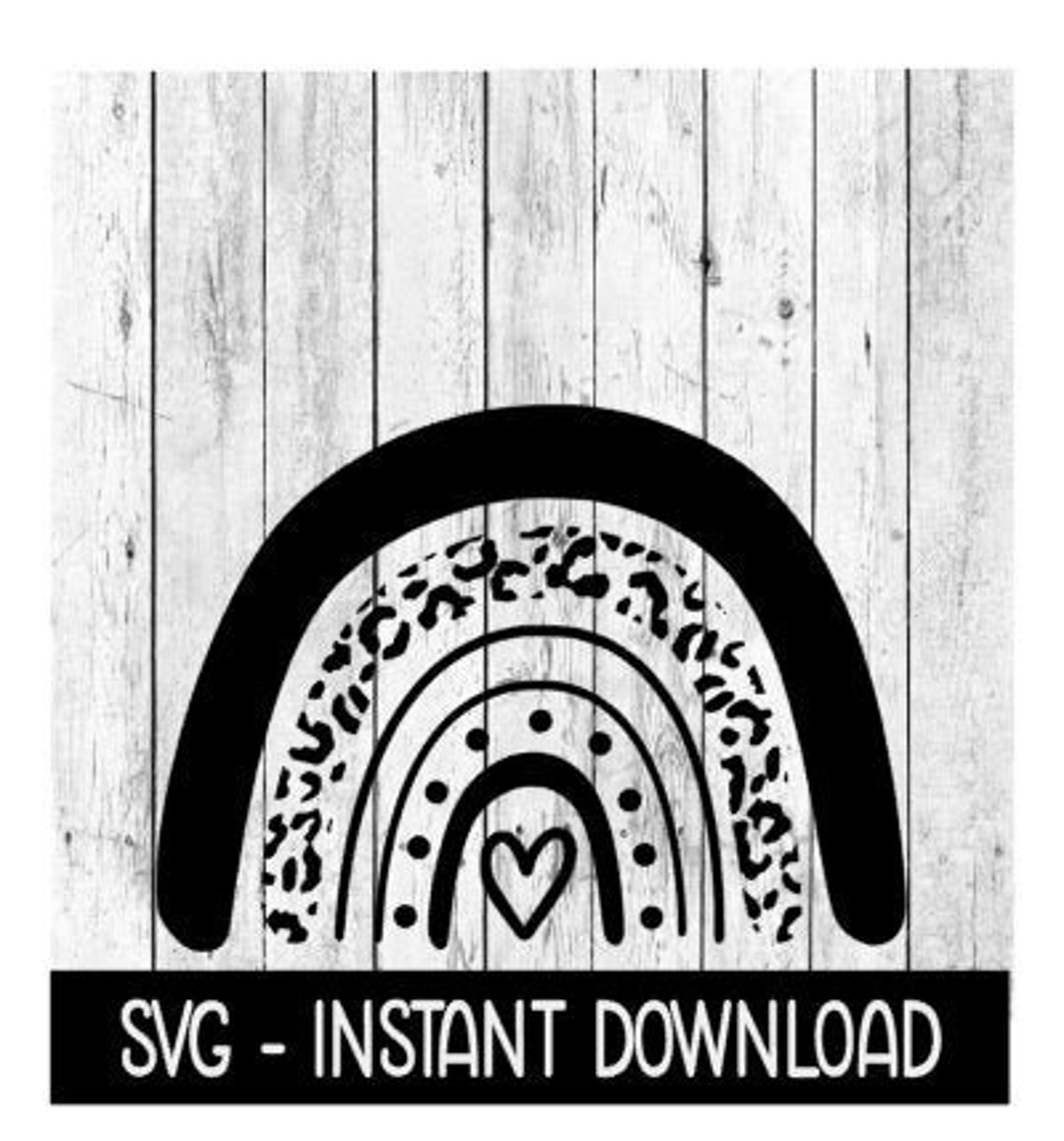 Boho Leopard Rainbow, Hand Drawn Rainbow SVG, SVG Files, Instant ...