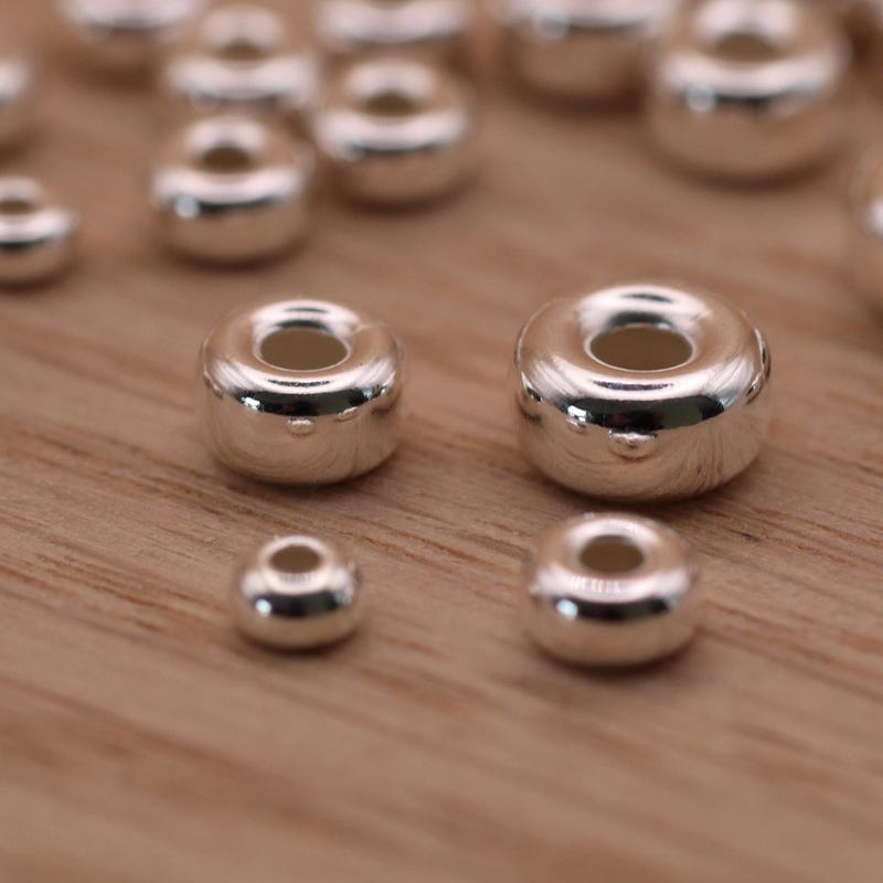 Flat Round Sterling Bead - Etsy UK