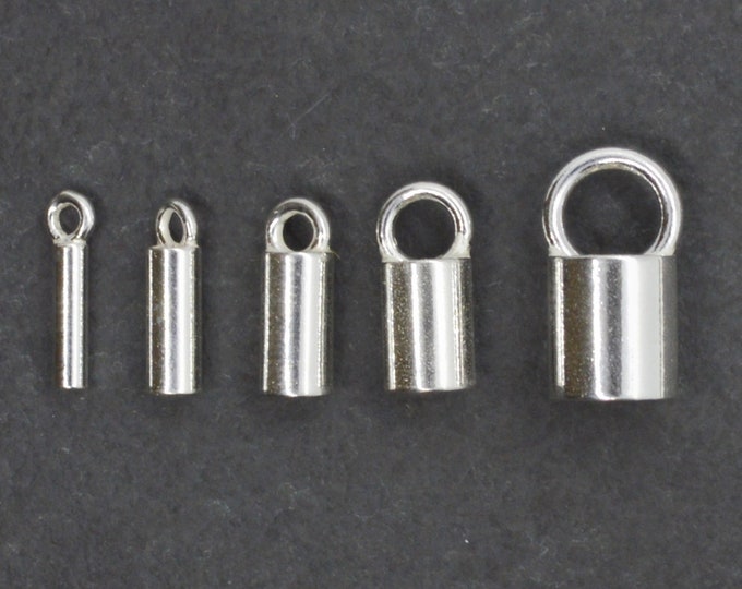 STERLING Silver End/pendant Caps 5mm/6mm simple/solid/.925/small/vials ...