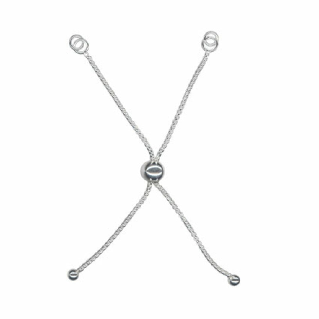 Sterling Silver ADJUSTABLE BALL SLIDER Box Chain 50mm, 75mm, 100mm ...