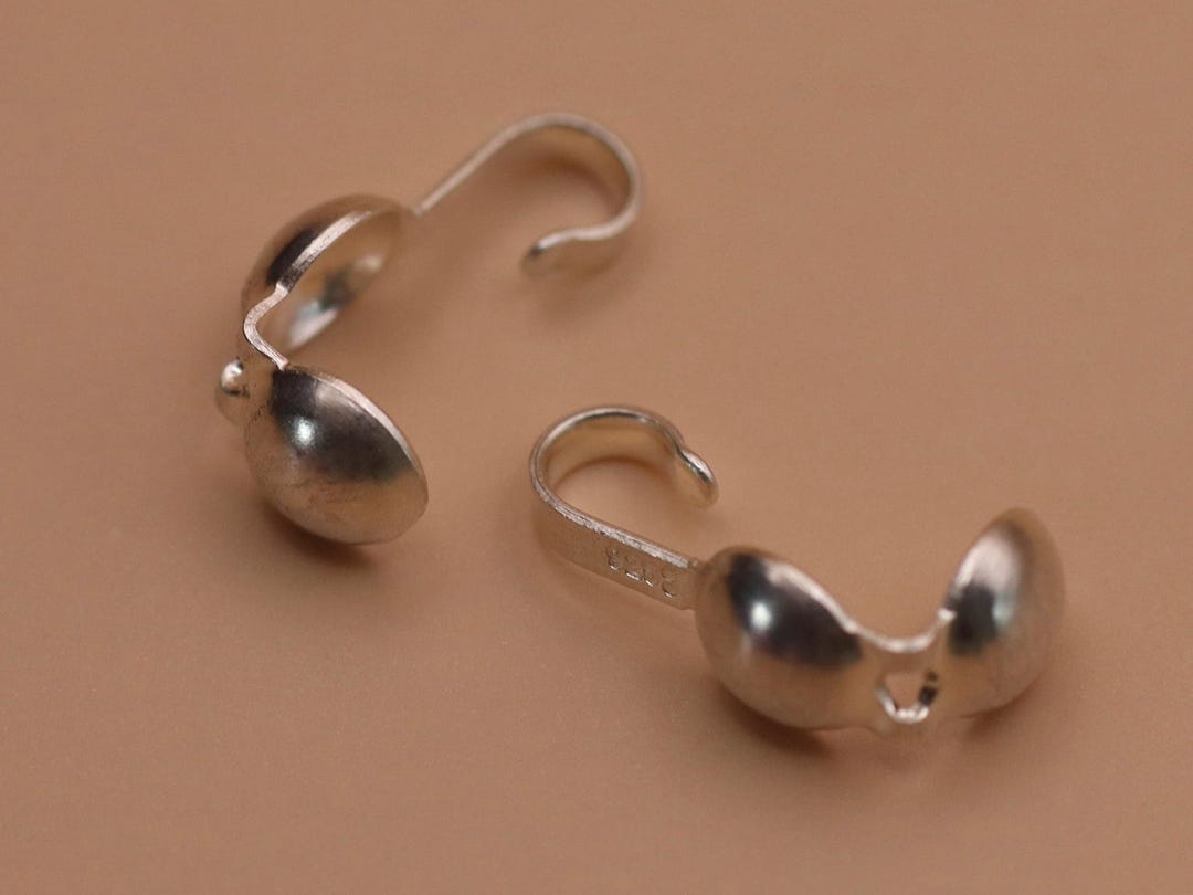 925 Sterling Silver CALOTTE CLAMSHELL - Bead Cap, End Tip, Knot Cover ...