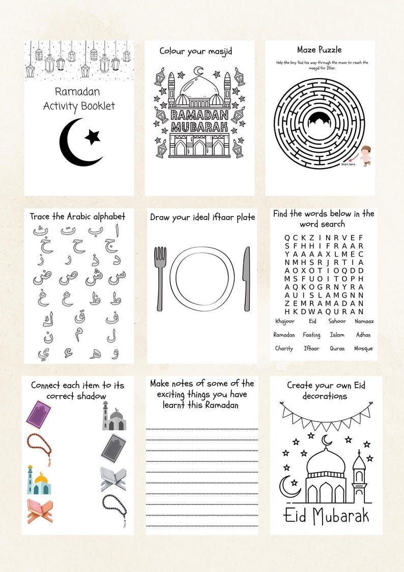 Ramadan Activity Book, Children’s Ramadan Activity Book, Islamic ...