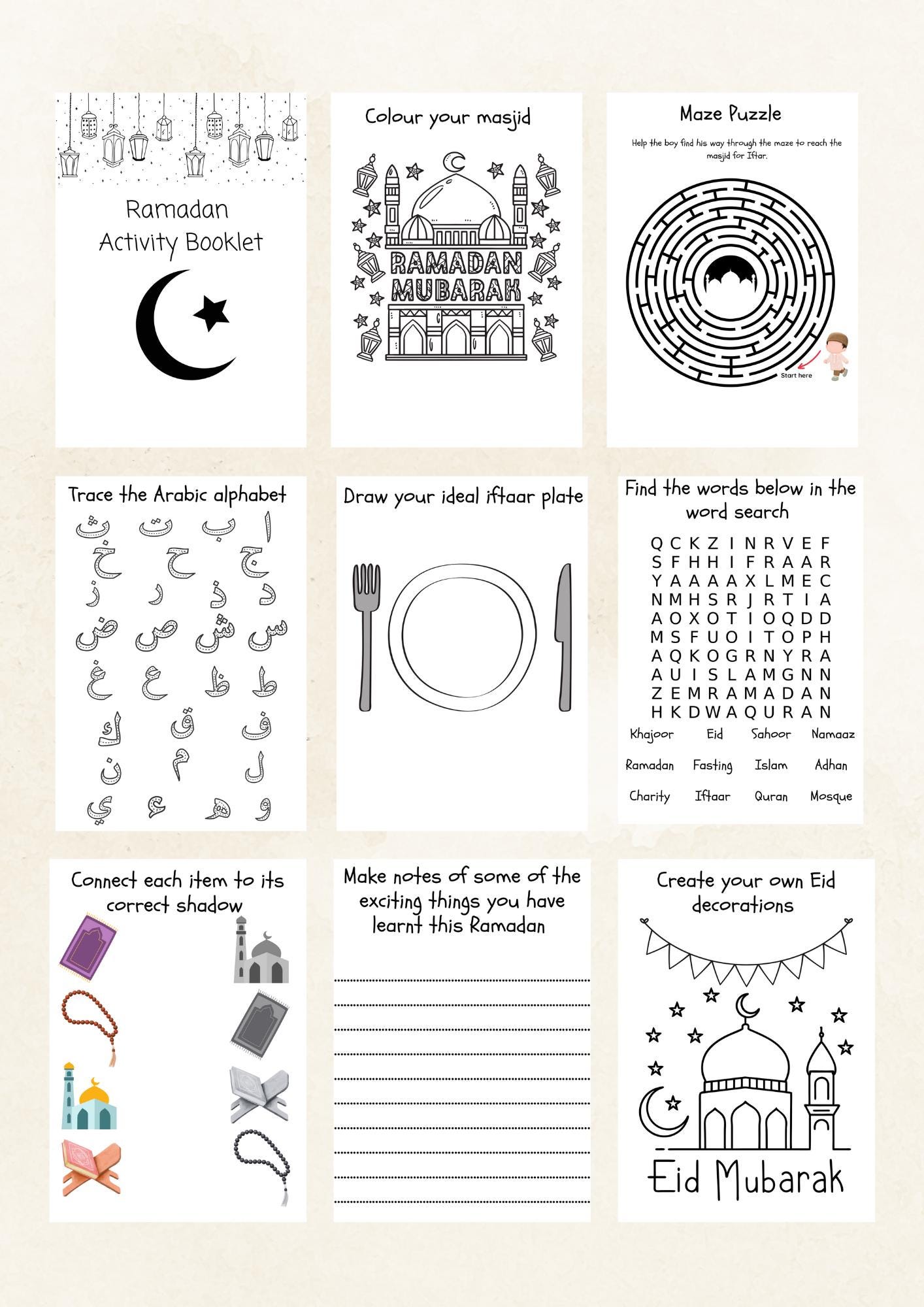 Ramadan Activity Book, Children’s Ramadan Activity Book, Islamic ...