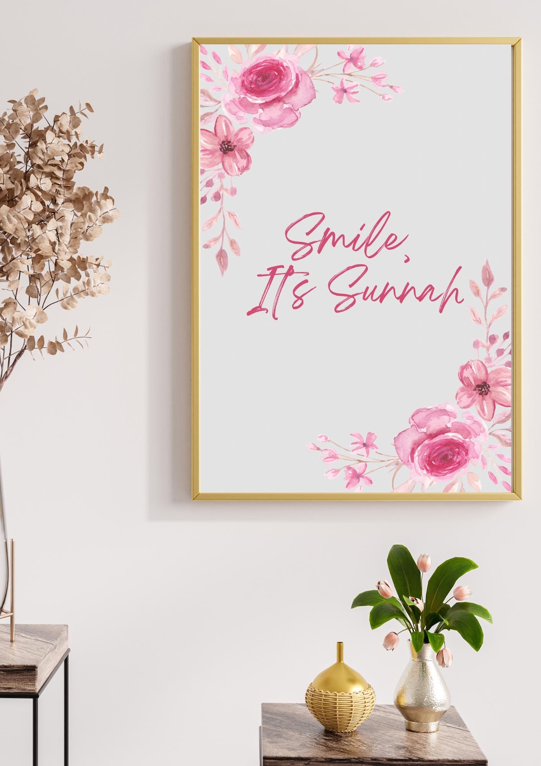 Smile Its Sunnah Frame, Islamic Frame, Floral Muslim Hadith Frames ...
