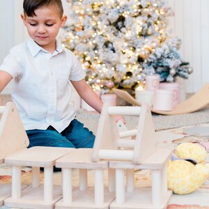 Wooden Building Set, Natural Wood Blocks, Montessori Play Set, Wooden ...