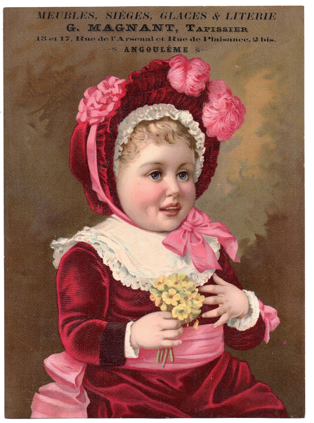 Chromo Xixth Century Large Format Portrait of Romantic Child - Etsy