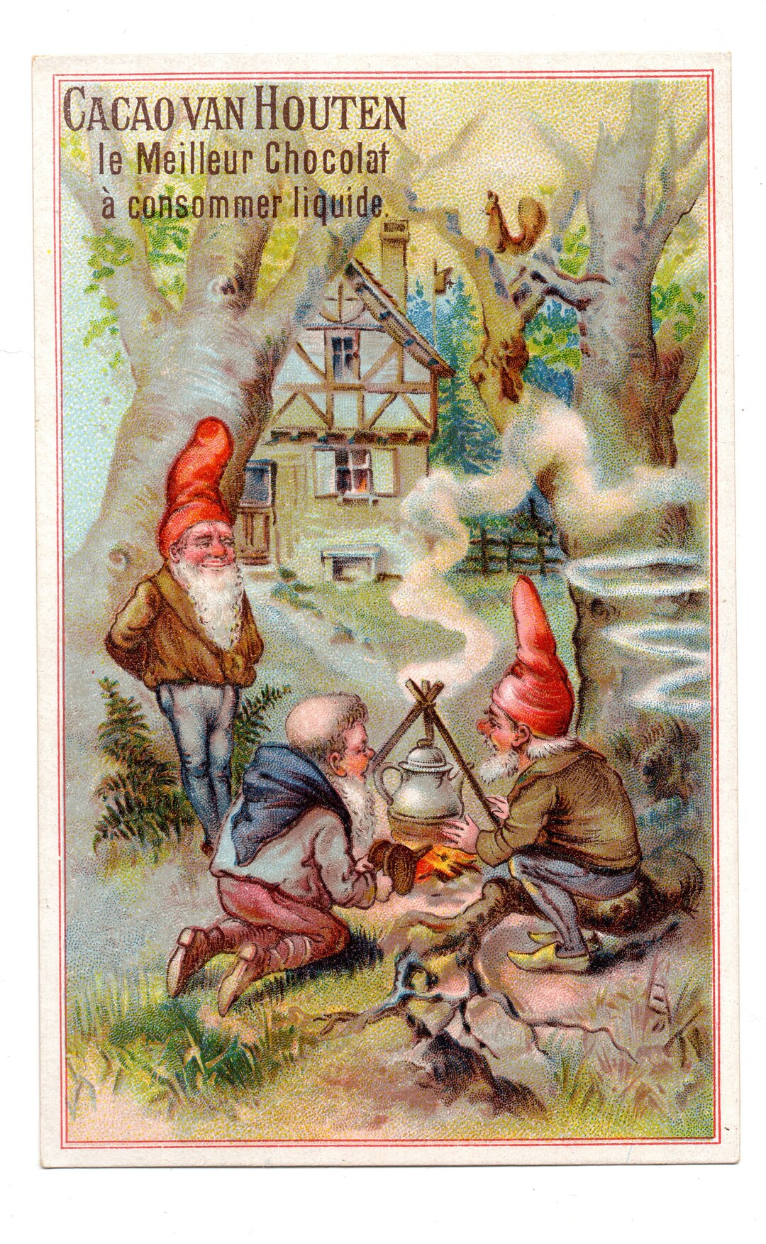 Chromo Vintage Image Dwarves Little People Elf Victorian Card Scrapbook ...
