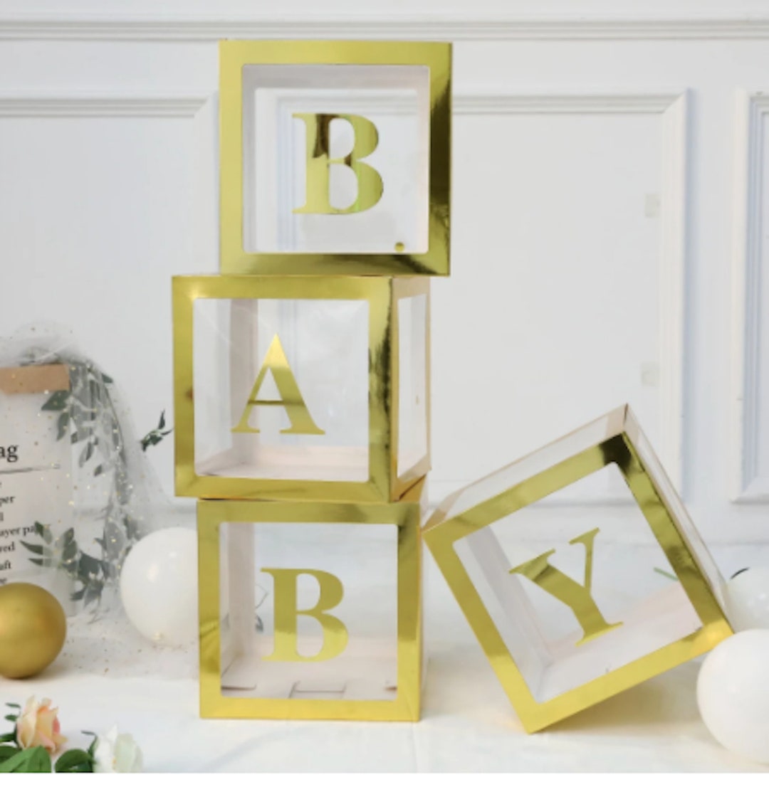 GOLD Foil BABY Box/block 12" Cube-baby Shower Decor - Etsy
