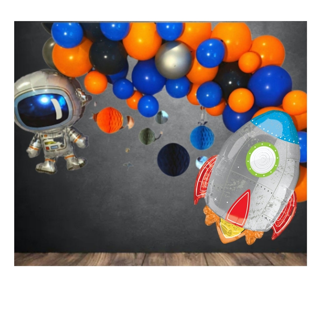 Out of This World Space Balloon and Honeycomb Garland Kit 60pc ...