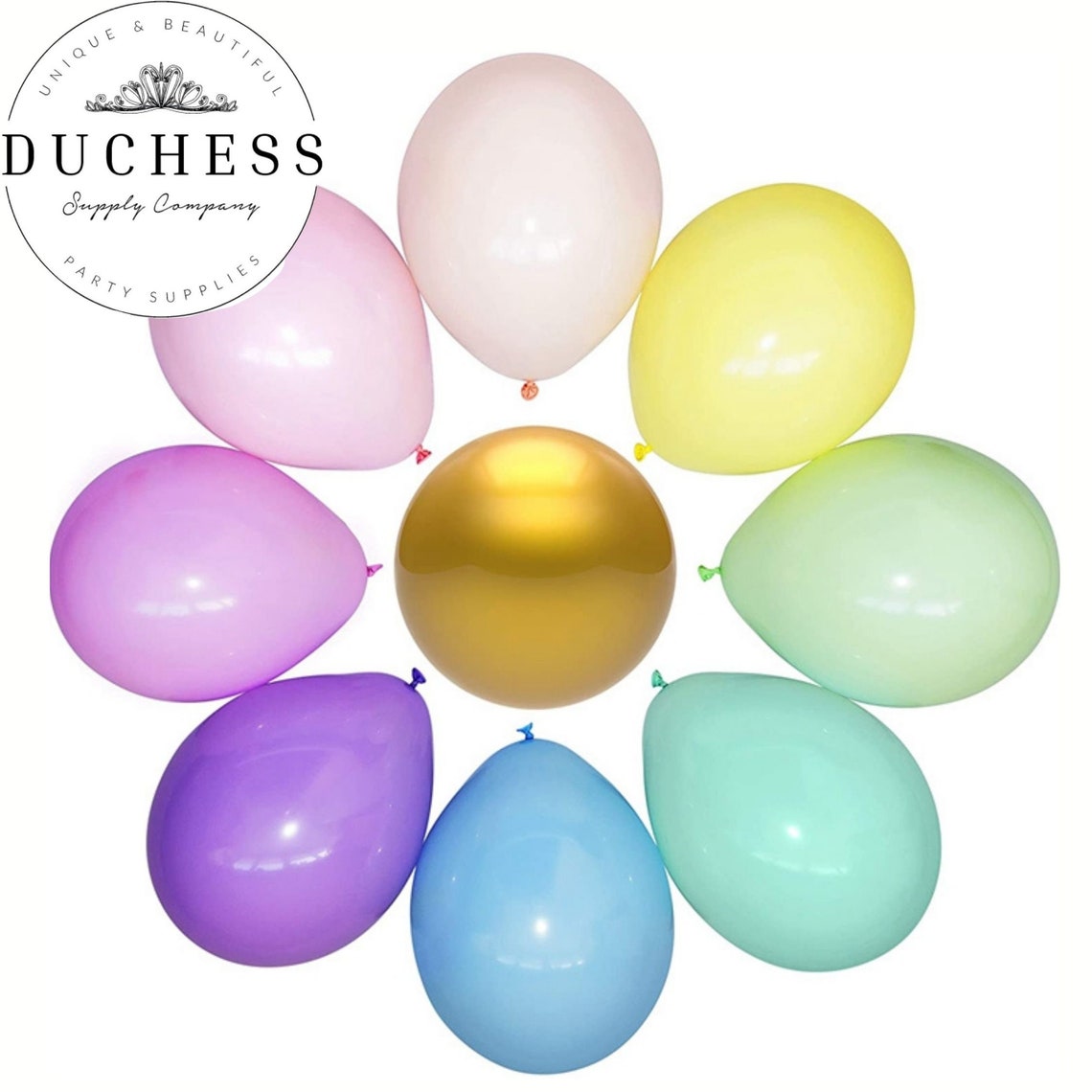 101pc Pastel and Gold Chrome 12 Balloon Party | Etsy