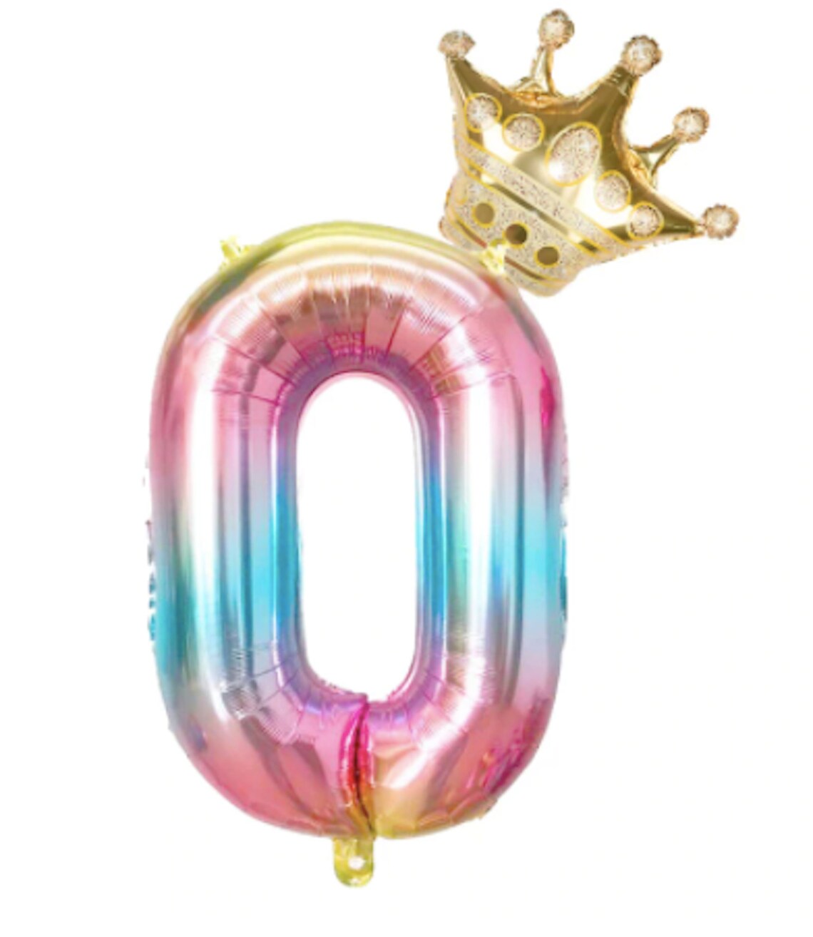 27 Rainbow Number With Crown Balloon Foil - Etsy