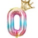 27 Rainbow Number With Crown Balloon Foil - Etsy