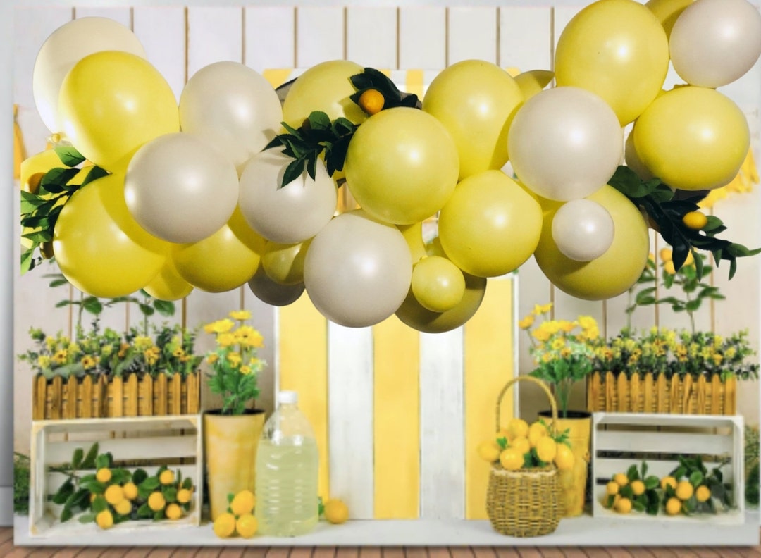 5FT Lemonade Yellow Balloon Garland Kit-lemon Chiffon Balloons, Pearl ...