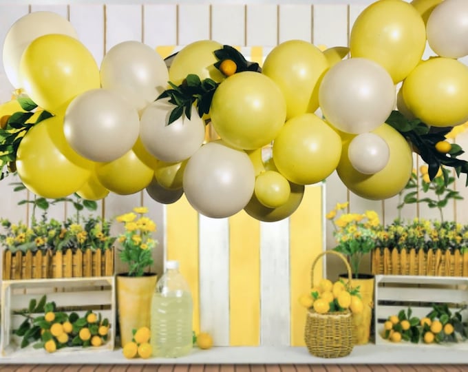 5FT Lemonade Yellow Balloon Garland Kit-lemon Chiffon Balloons, Pearl ...