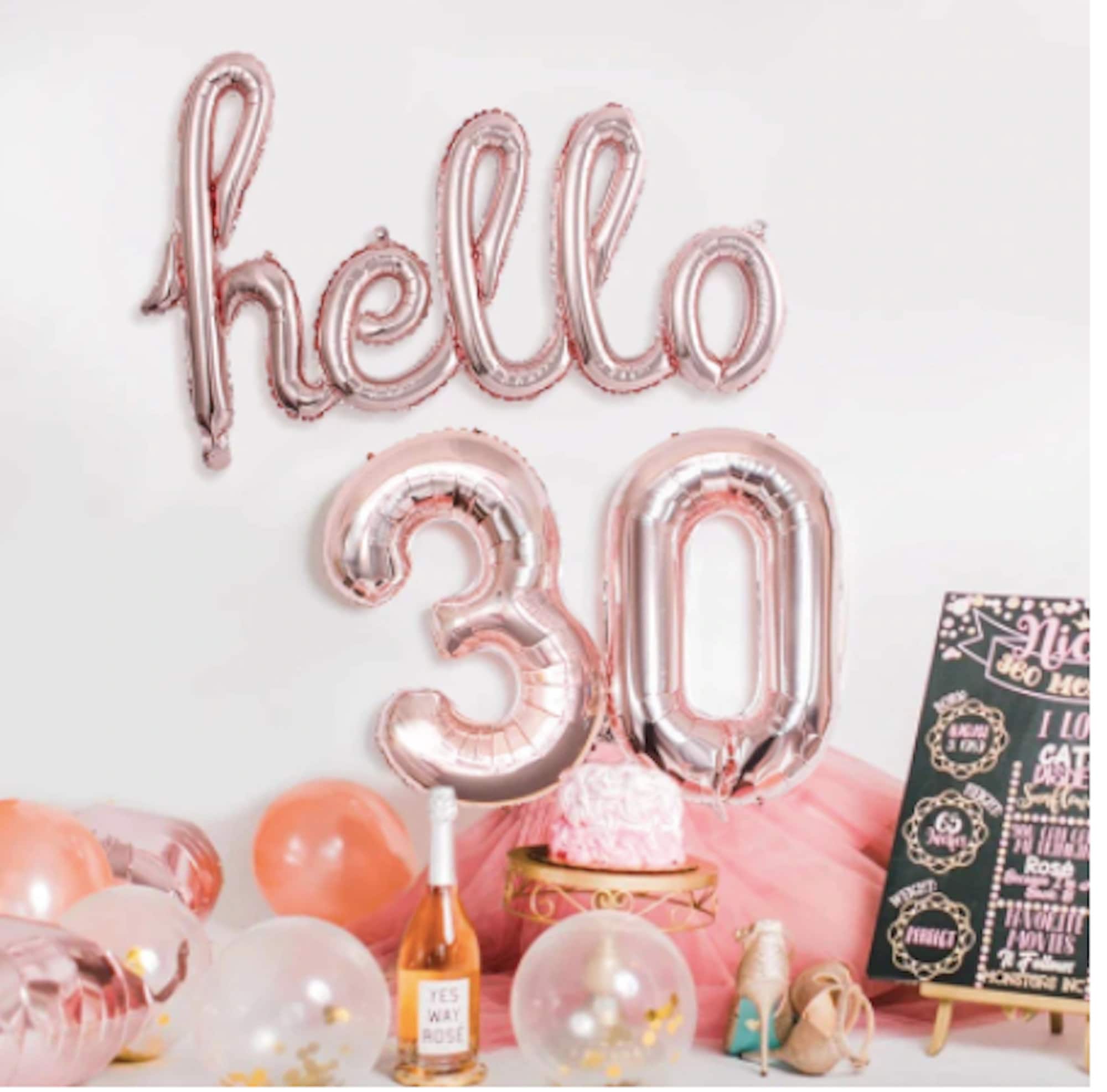 Rose Gold Hello 40 Balloon Set 16 Etsy