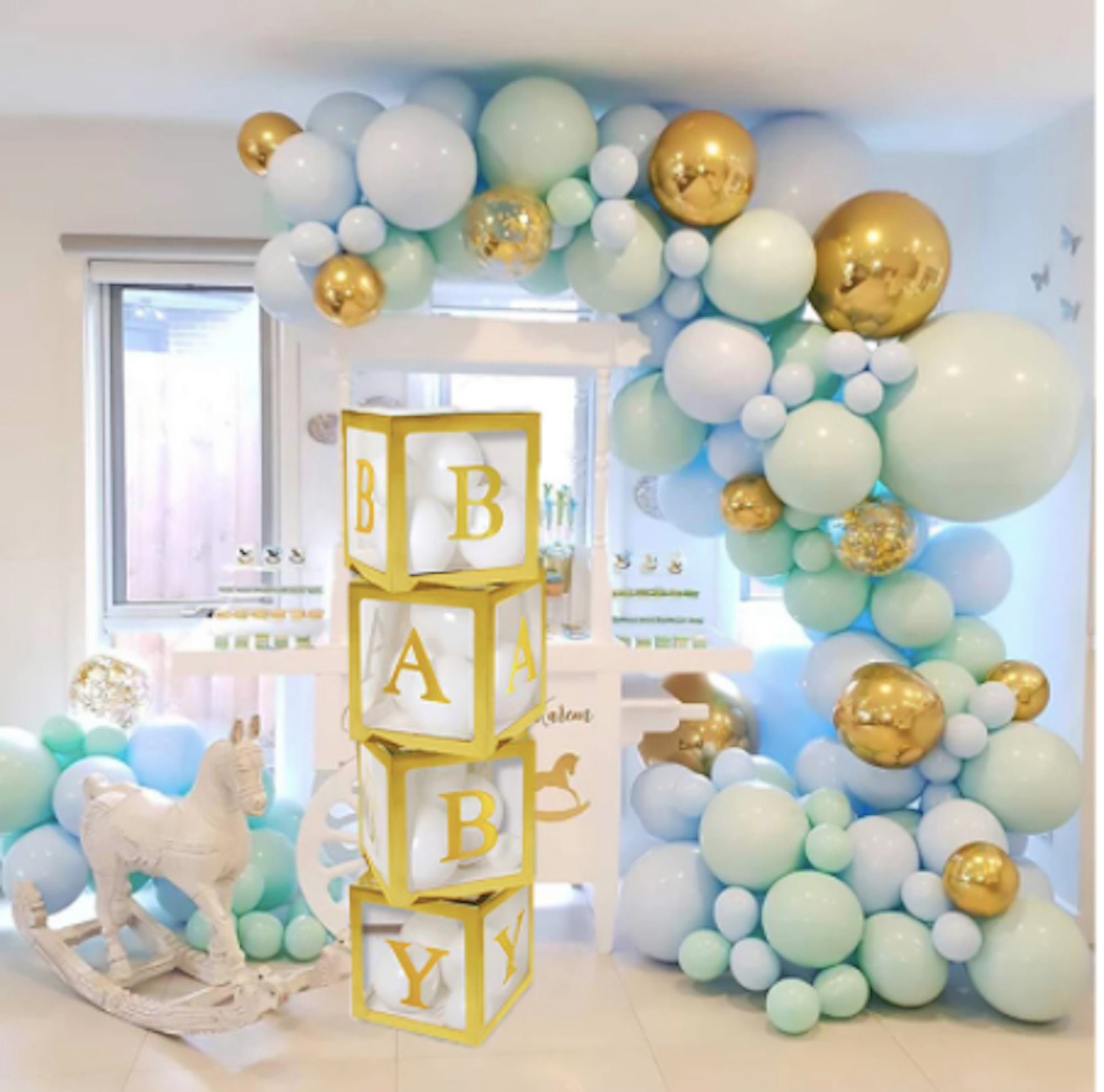 GOLD Foil BABY Box/block 12 Cube-baby Shower Decor - Etsy