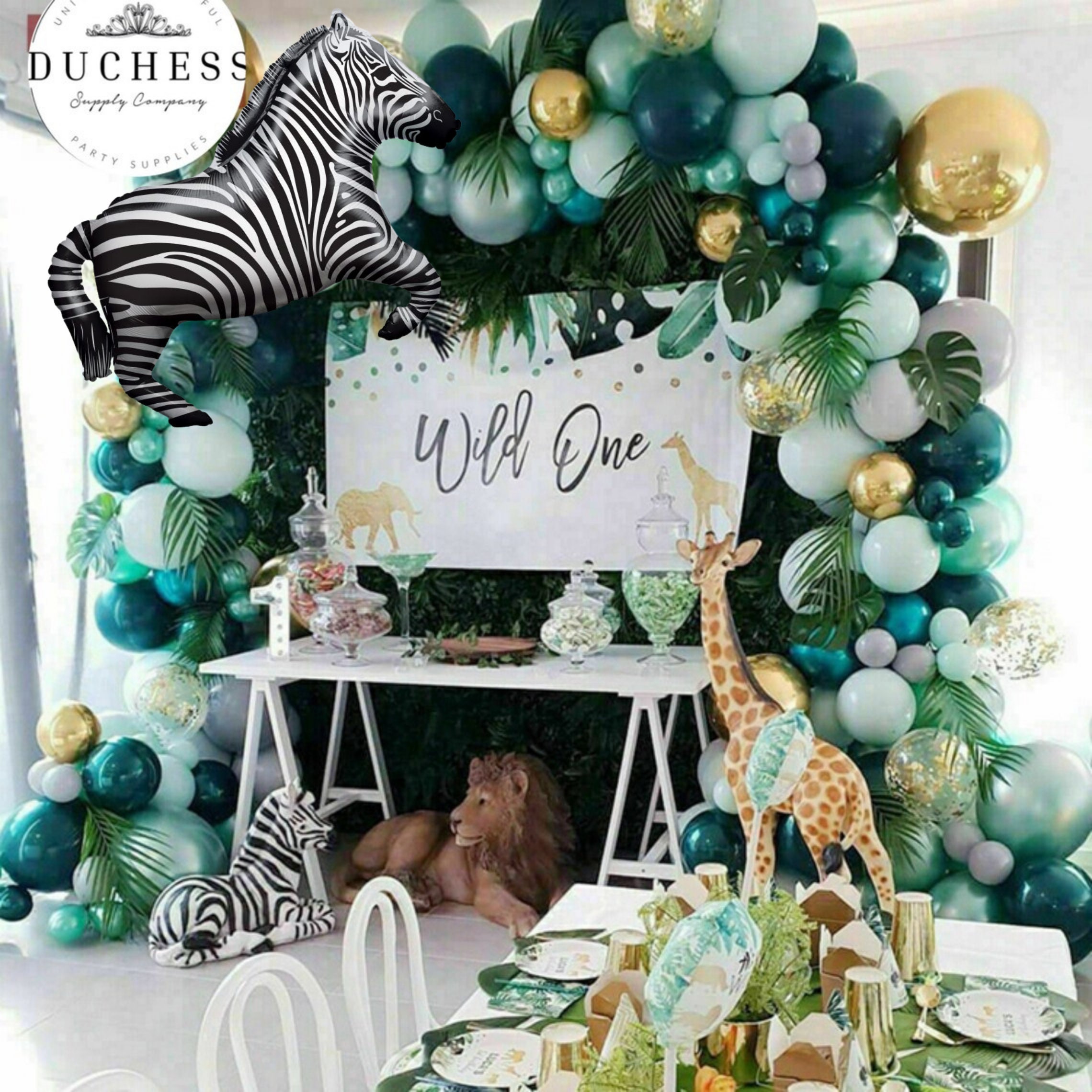 167pc Jungle/wild One Balloon Garland Kit-green Gray Gold - Etsy