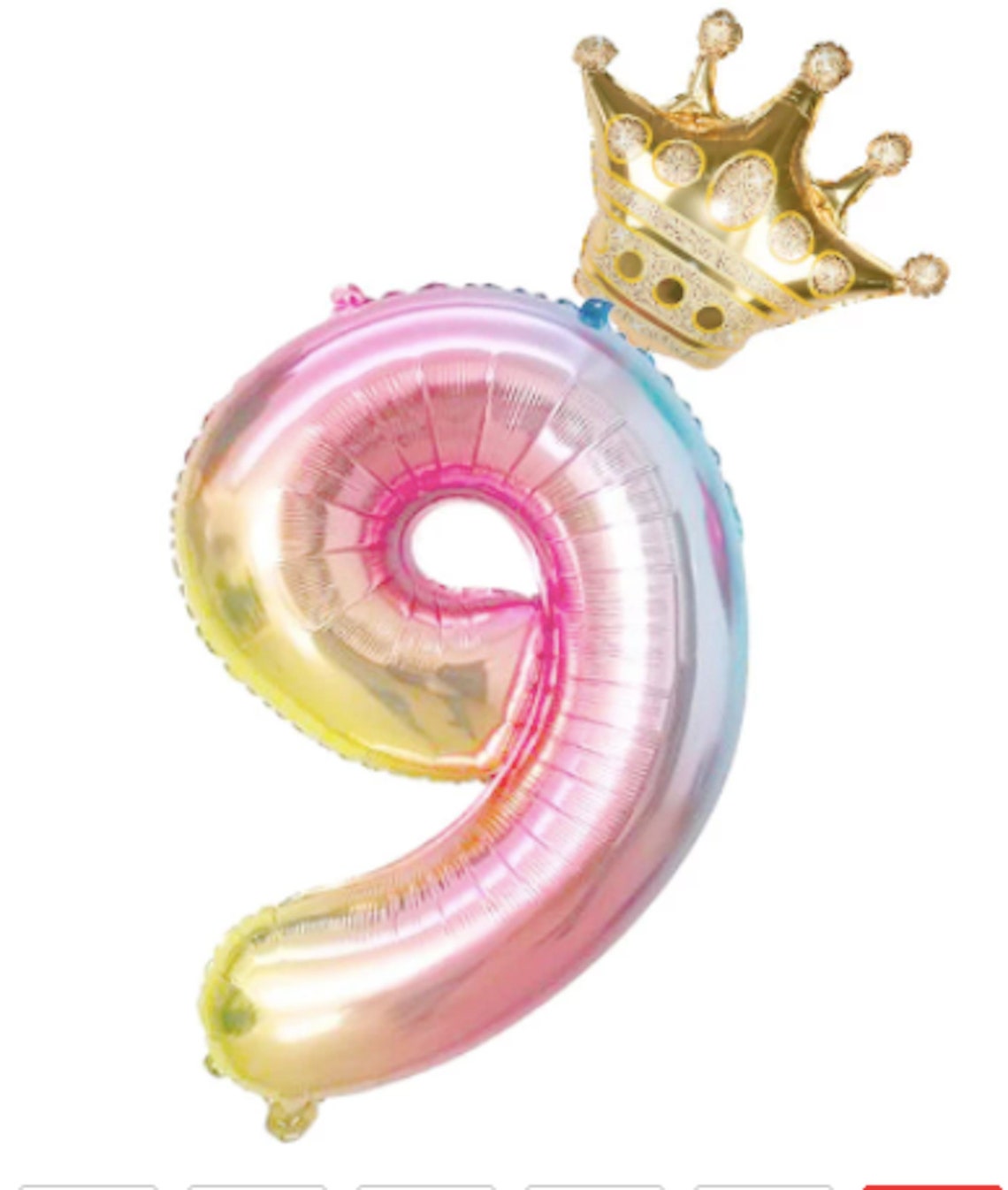 27 Rainbow Number With Crown Balloon Foil - Etsy