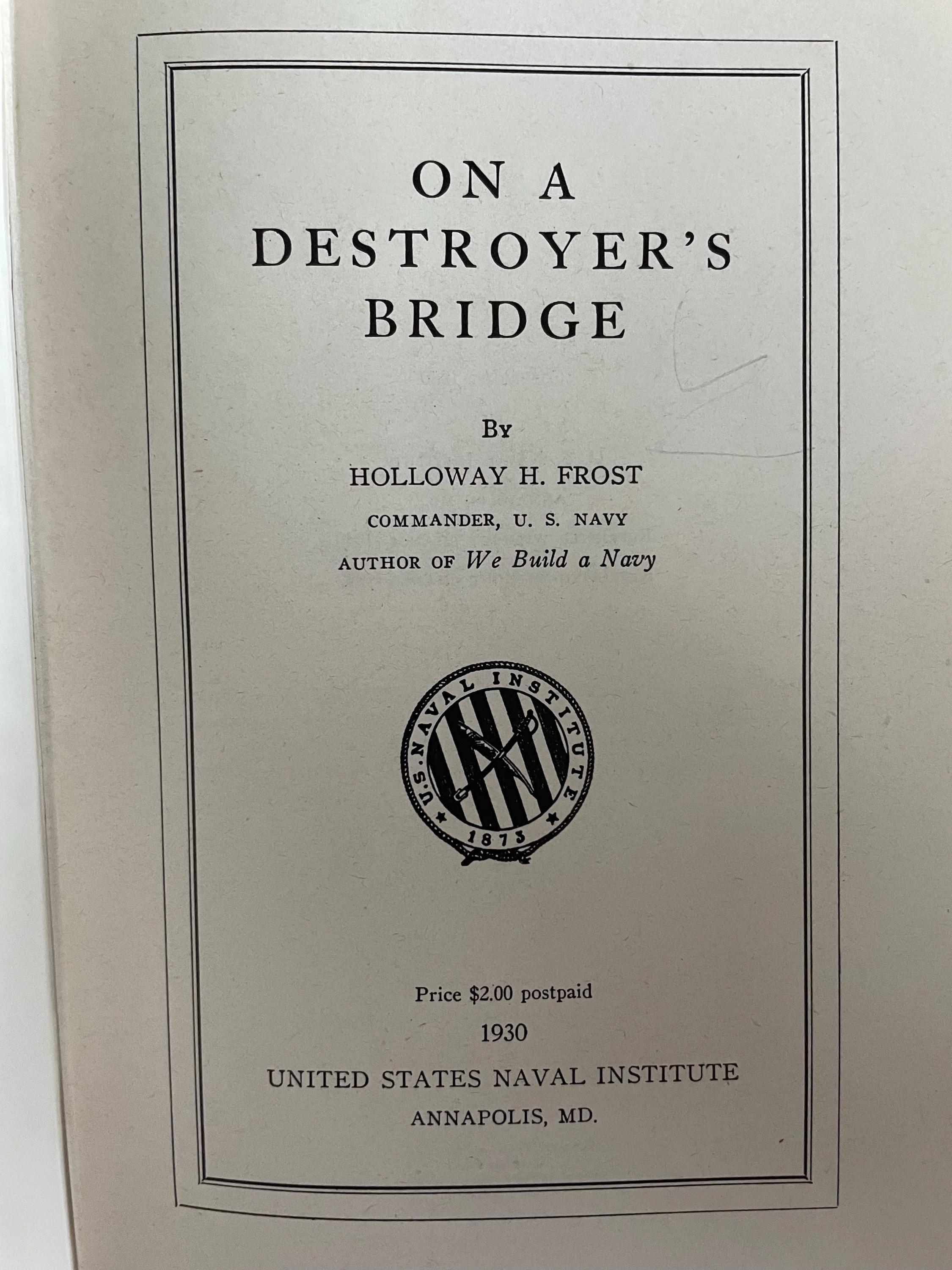 On a Destroyers Bridge United States Naval Academy 1930 Annapolis ...