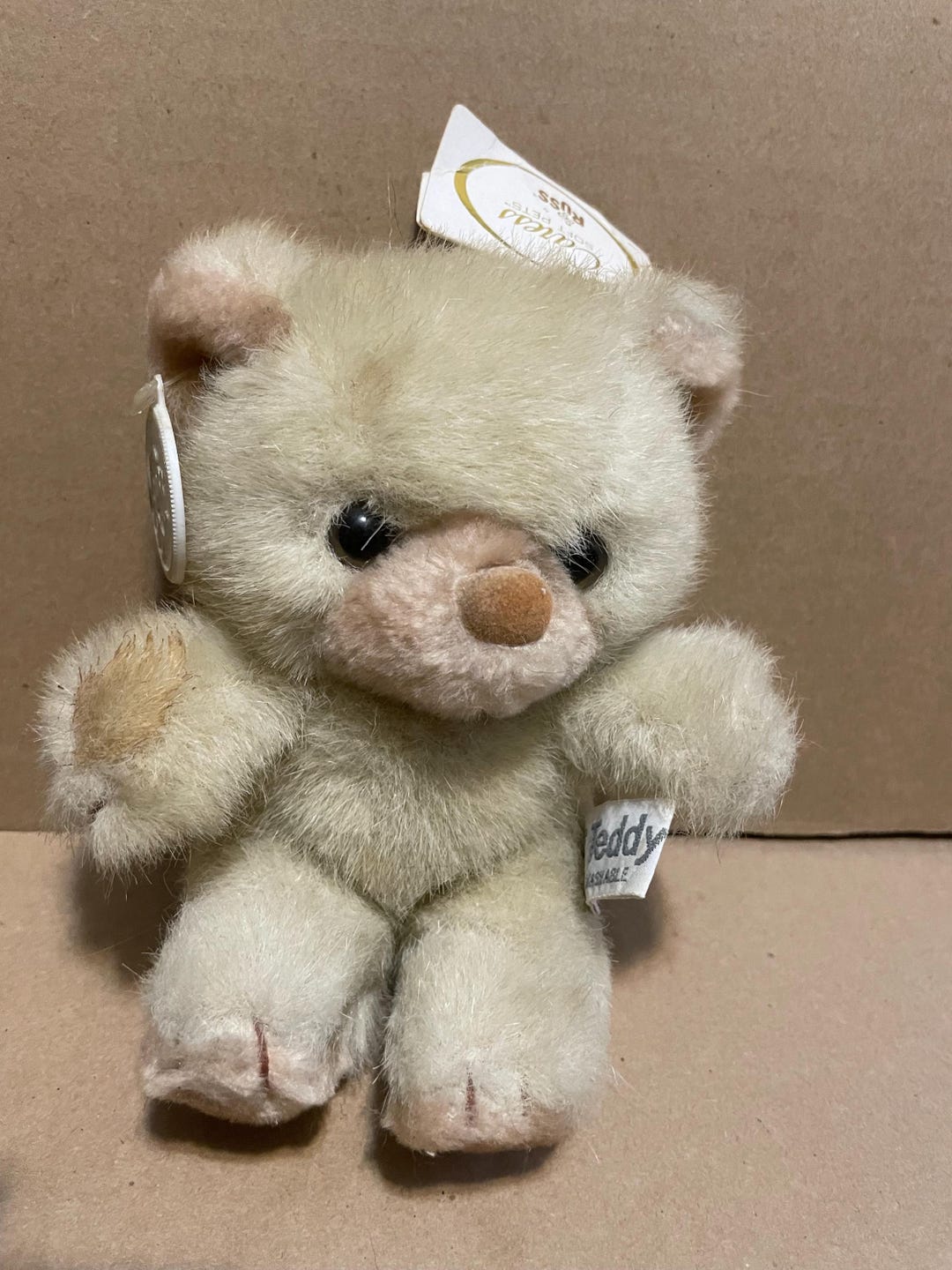 Vintage Russ Bear Bubba Plush Original Tags Cream Beige Caress Pets ...
