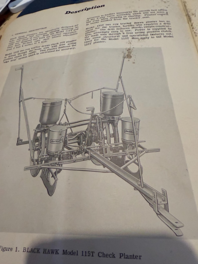 Black Hawk Corn Planter Cockshutt Farm Equipment Model 115T Check ...