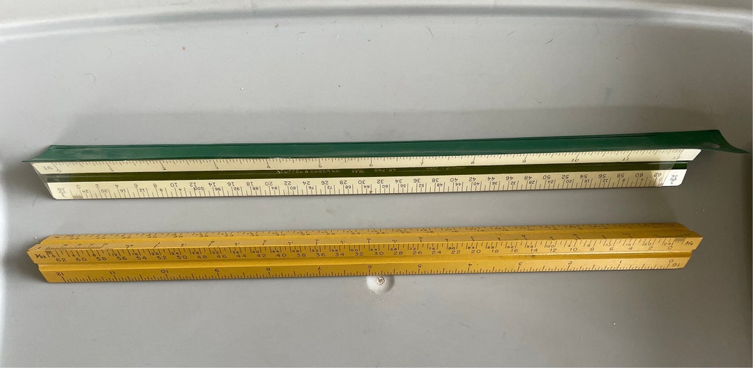 Keuffel and Esser Rulers 563784 Triangle Ruler and a Wood One Made in ...