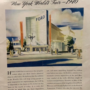 1940 FORD Exposition New York World's Fair Brochure NYWF Map Index - Etsy