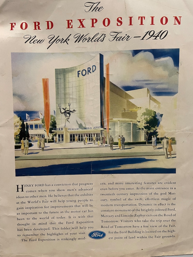 1940 FORD Exposition New York World's Fair Brochure NYWF Map Index - Etsy