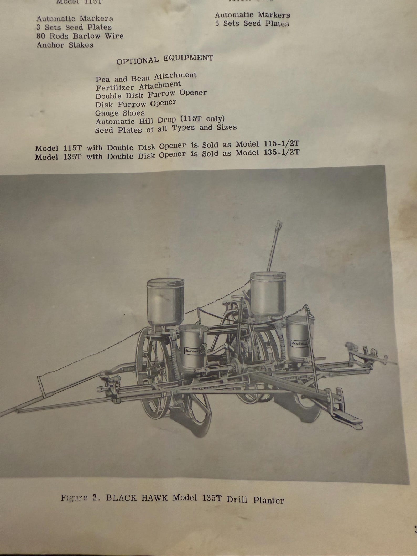 Black Hawk Corn Planter Cockshutt Farm Equipment Model 115T Check ...