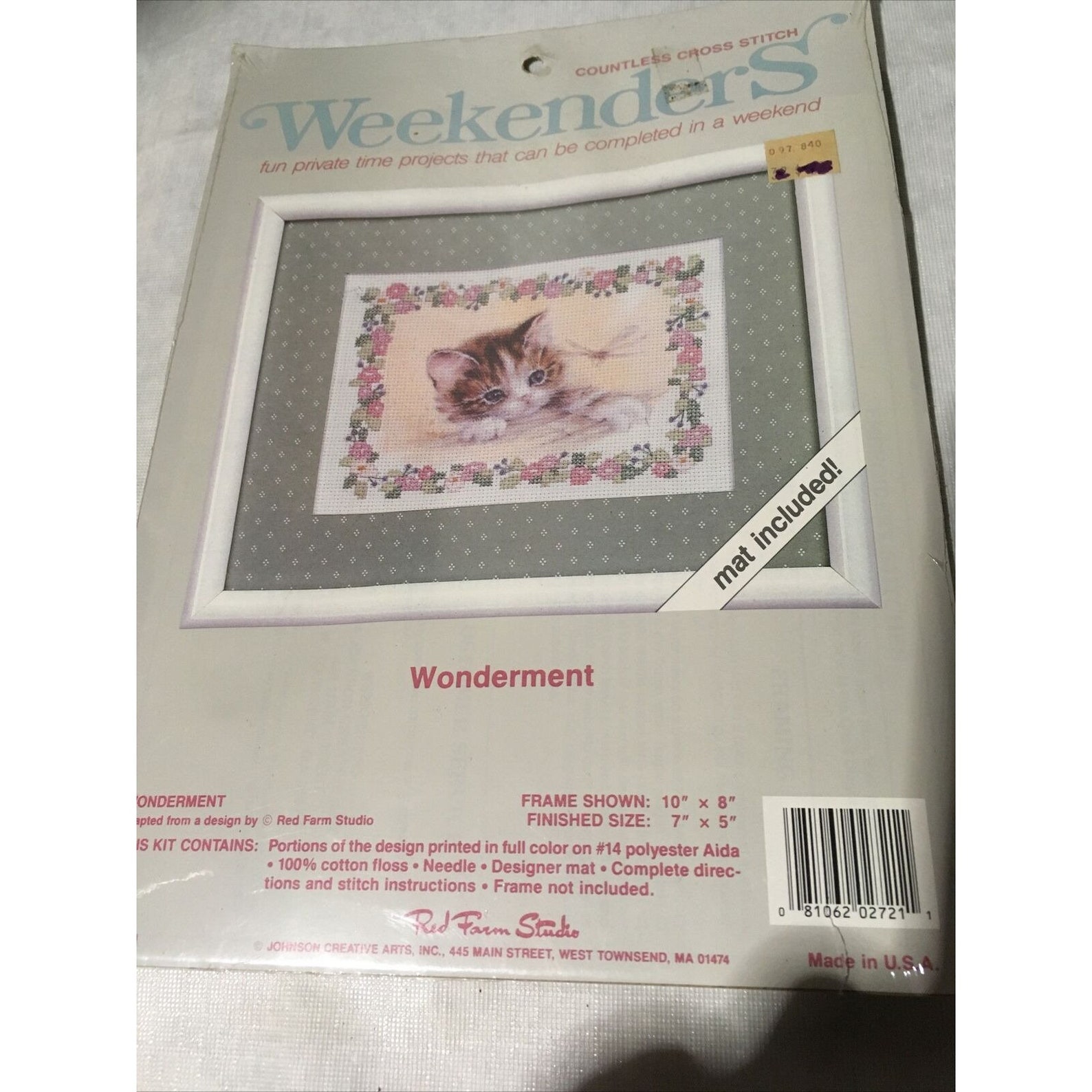 Kitty Cat New Wonderment Counted Cross Stitch Kit 02721 Weekenders - Etsy