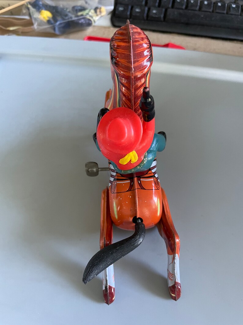 Vintage Wind-up Cowboy on Horse Tin Lithograph Toy MTU Korea - Etsy