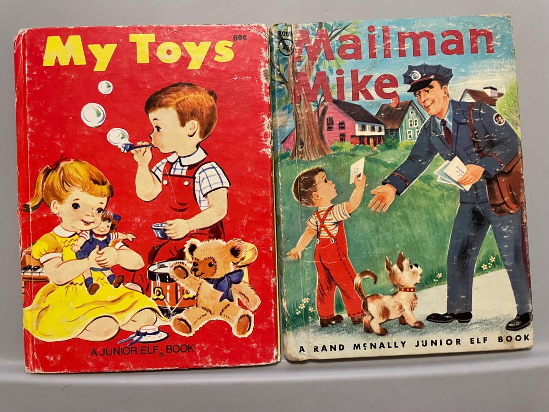Rand Mcnally 2 Junior Elf Books Mailman Mike and My Toys 1950’s - Etsy