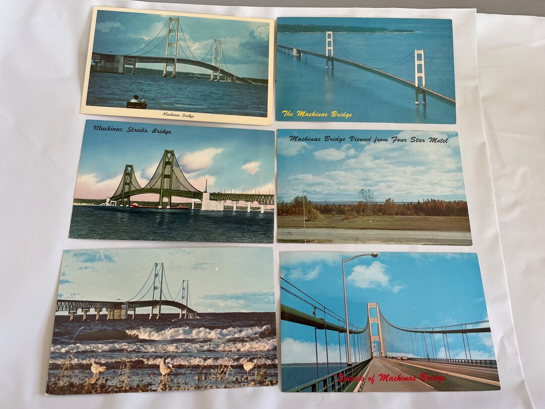 Mackinac Bridge Vintage Postcards Michigan Pack of 11 - Etsy