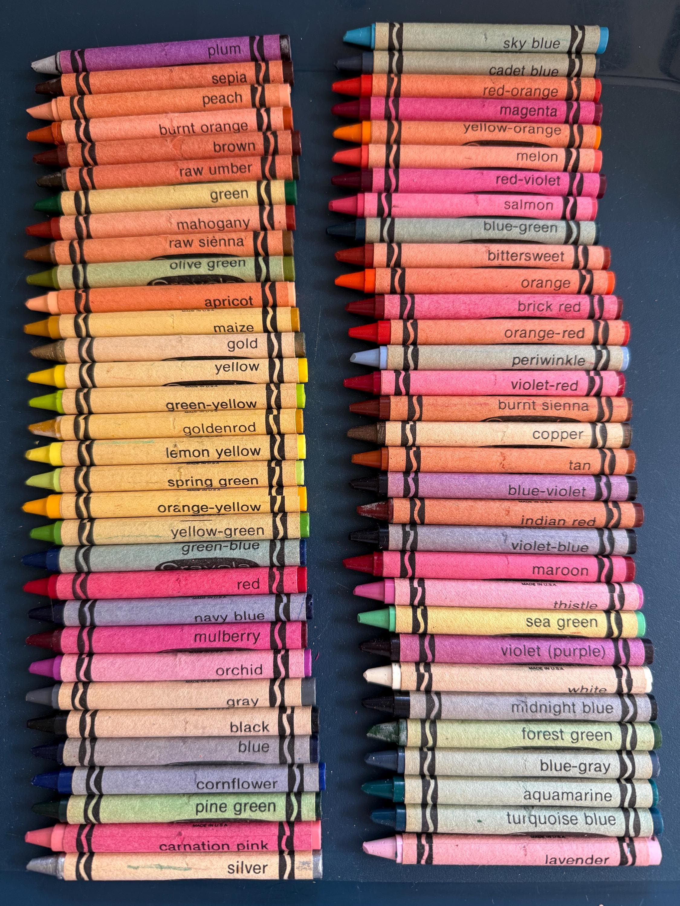 Crayola Crayons Box of 64 Some Discontinued Colors USA Made Binney and ...