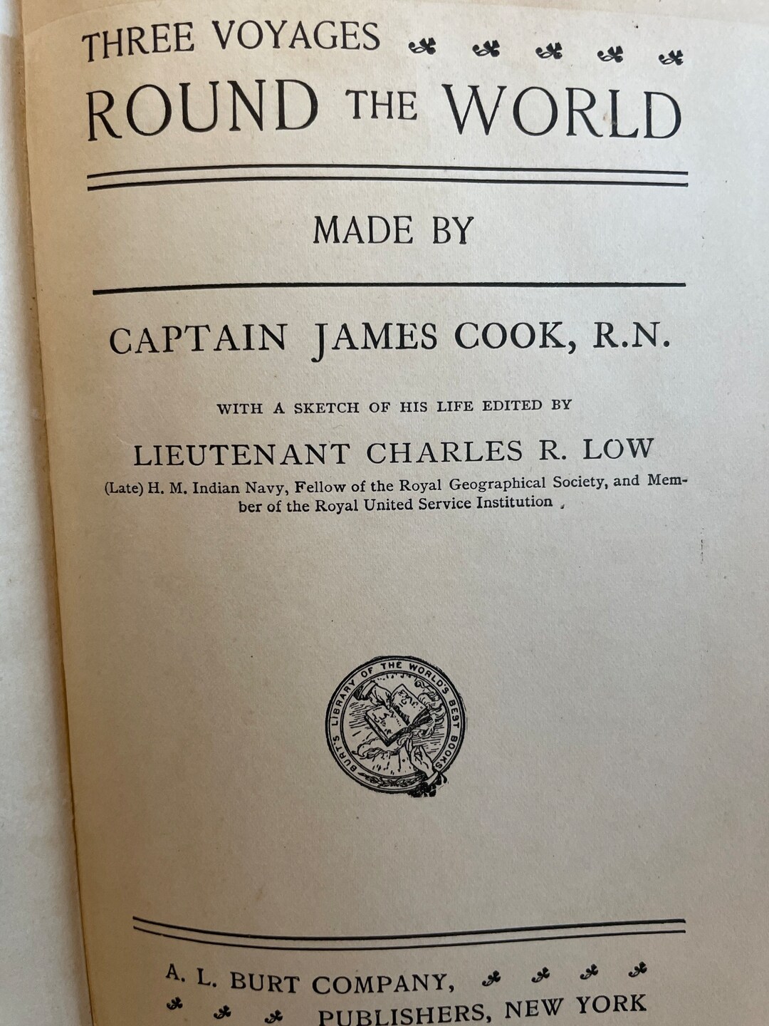 Three Voyages Round the World by Captain James Cook A L Burt - Etsy