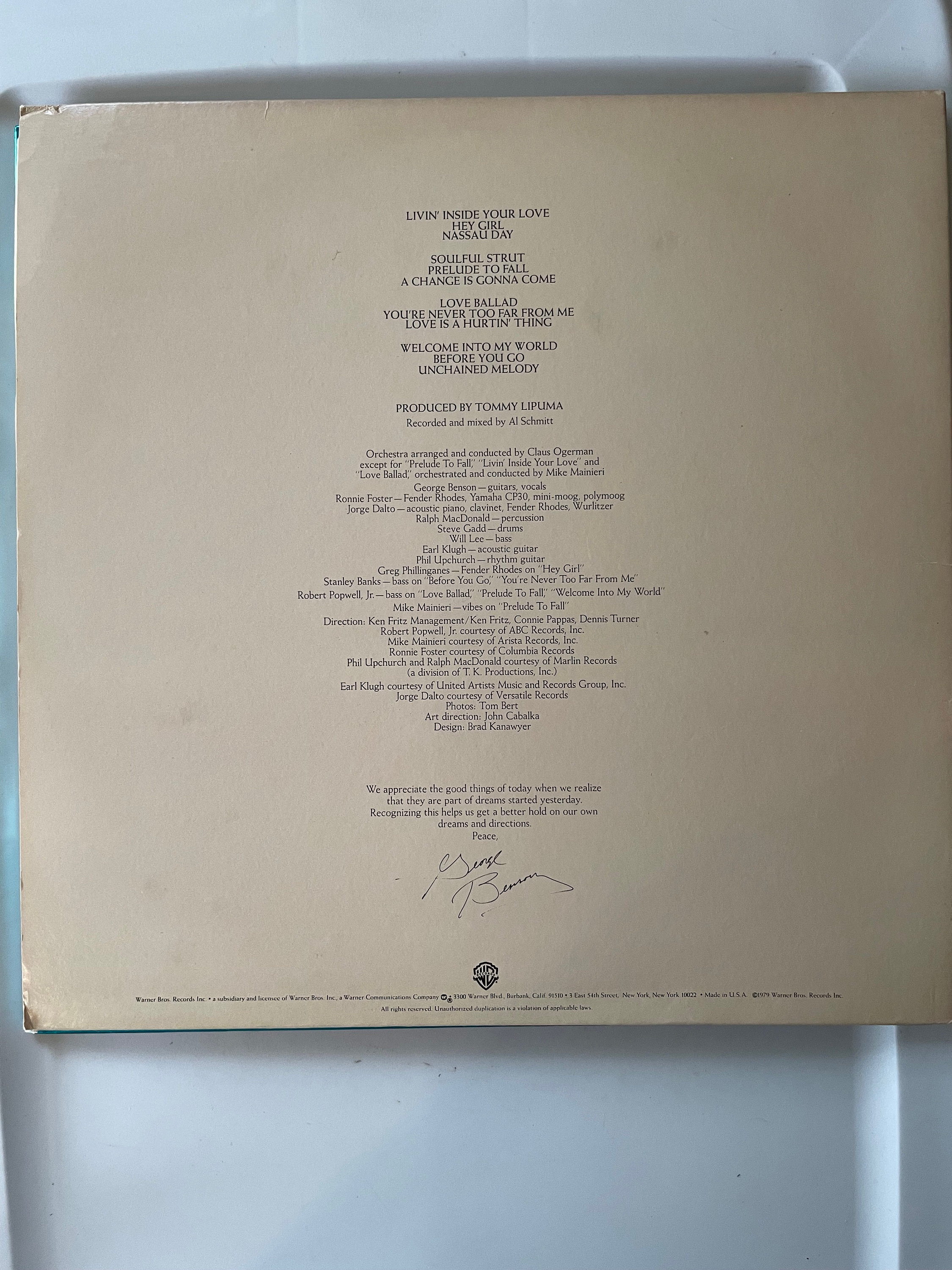 George Benson Living Inside Your Love Album - Etsy