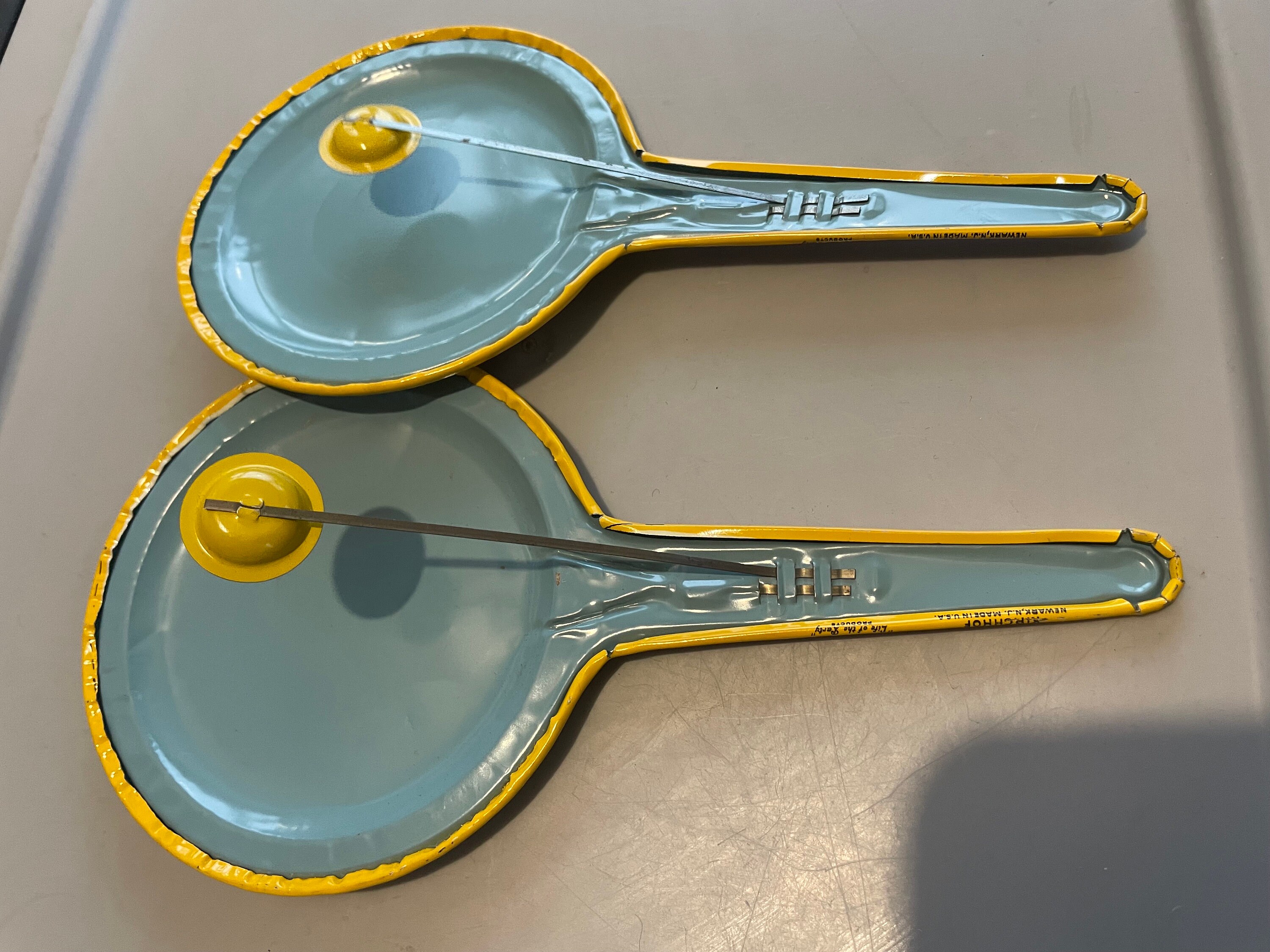 Vintage Kirchhof Metal Clown Noisemaker Clappers 2 Made in Newark New ...