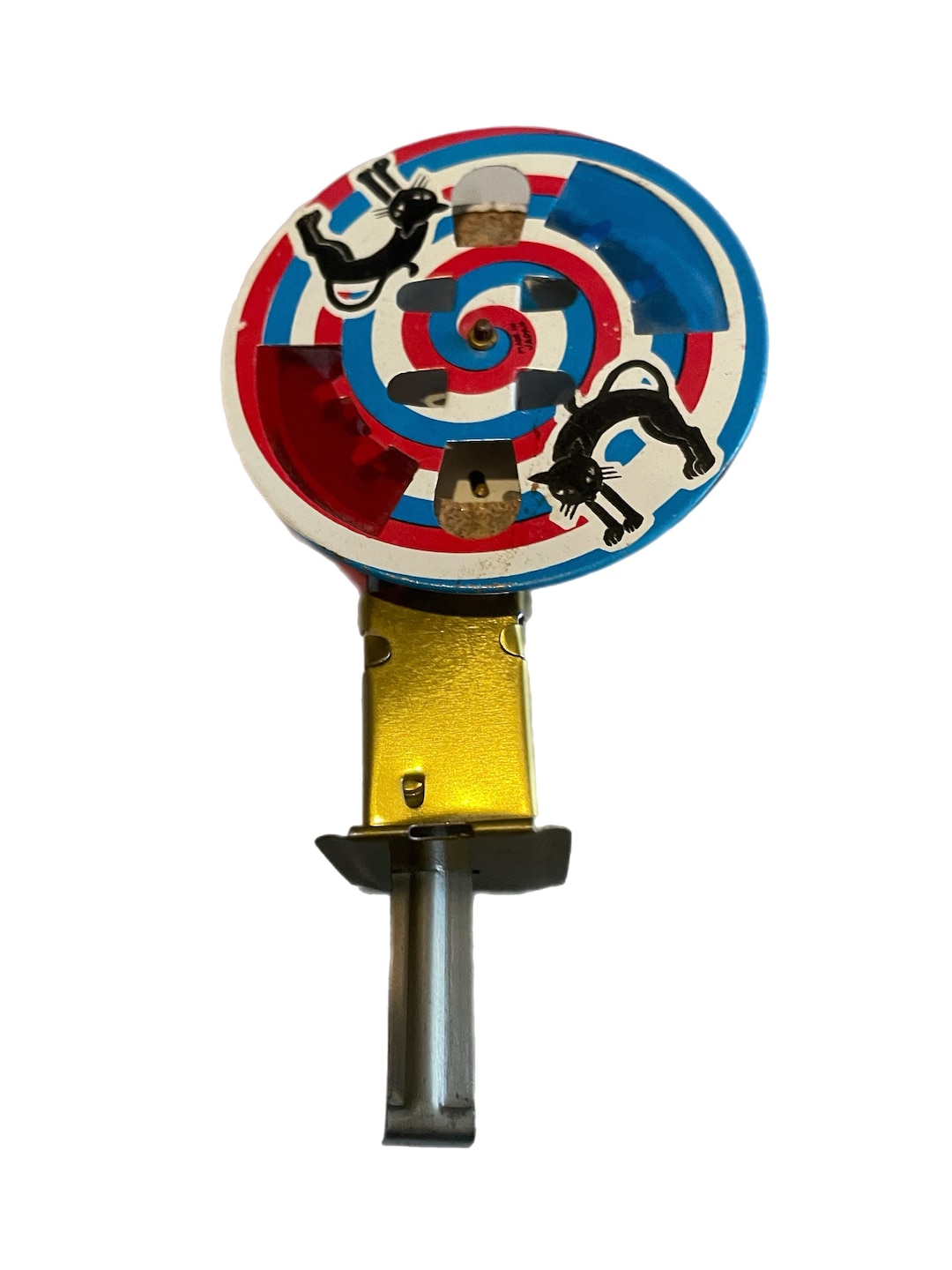 Spinning Spark Wheel Toy Made Japan Needs New Flint to Spark Black Cat ...